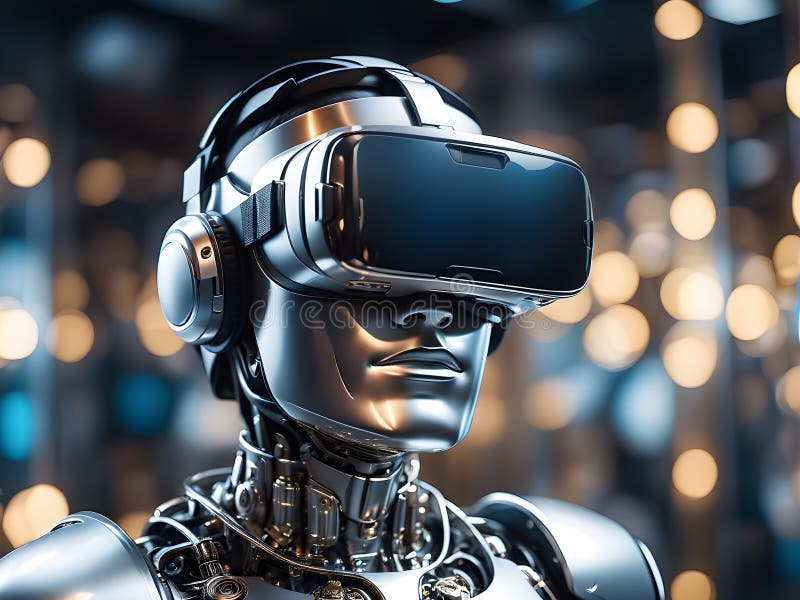 Silver Robot VR Virtual Reality Glasses, Silver Metallic Frame ...