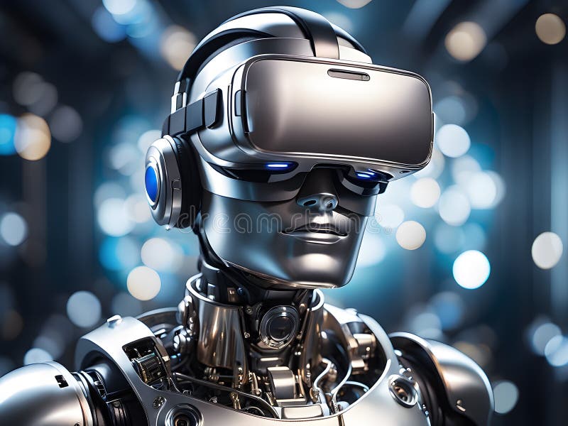 Silver Robot VR Virtual Reality Glasses, Silver Metallic Frame ...