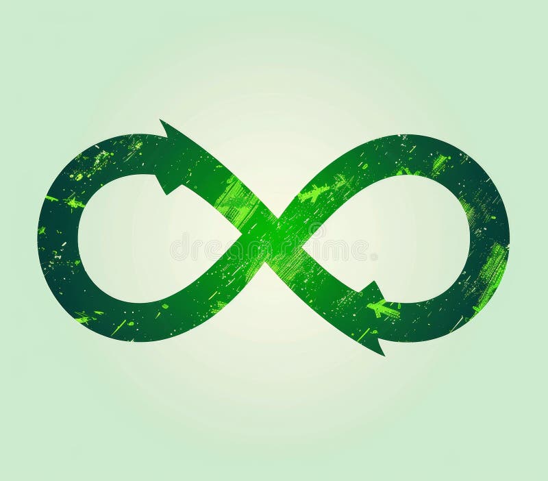 Green Infinity Arrows Icon for Sustainable Development Stock ...