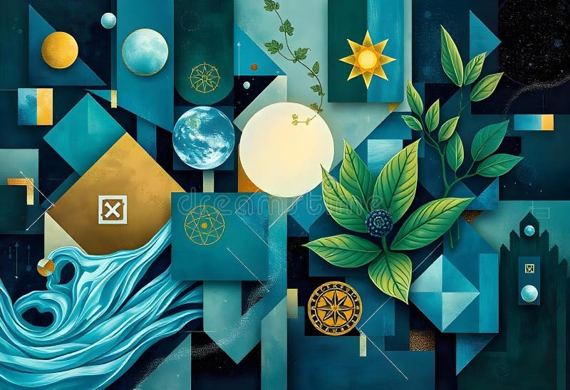 Holistic Balance Geometric Homeopathy Symbol Floral and Leaf Designs ...