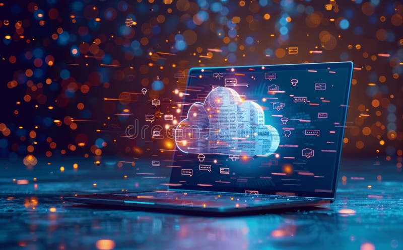 Modern Cloud Data Transfer and File Management System Concept Stock ...