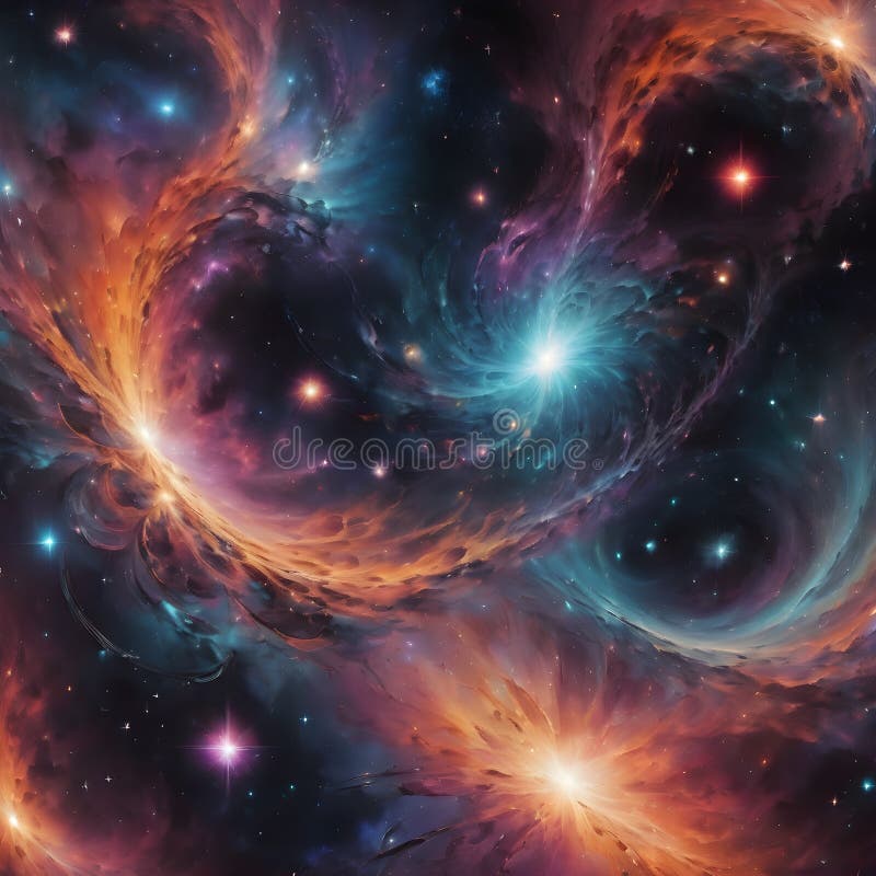 Vibrant Nebula in Space – Square Image Stock Illustration ...