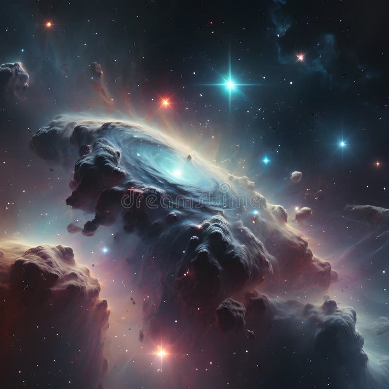 Vibrant Nebula in Space – Square Image Stock Illustration ...