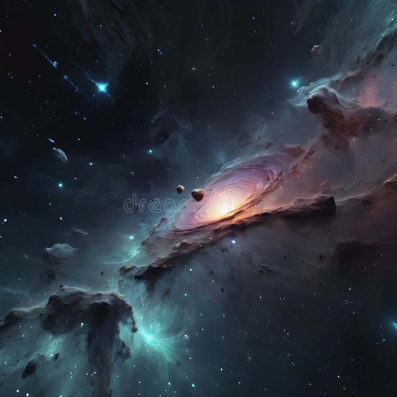 Vibrant Nebula in Space – Square Image Stock Illustration ...