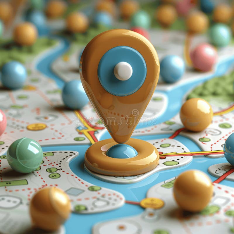 Minimalistic Location Pin Map Icon with Vibrant GPS Marking Stock ...