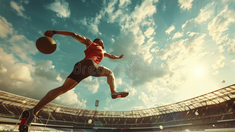 Dynamic Mid-Throw Shot Put Athlete from Canada Showcasing Intensity and ...