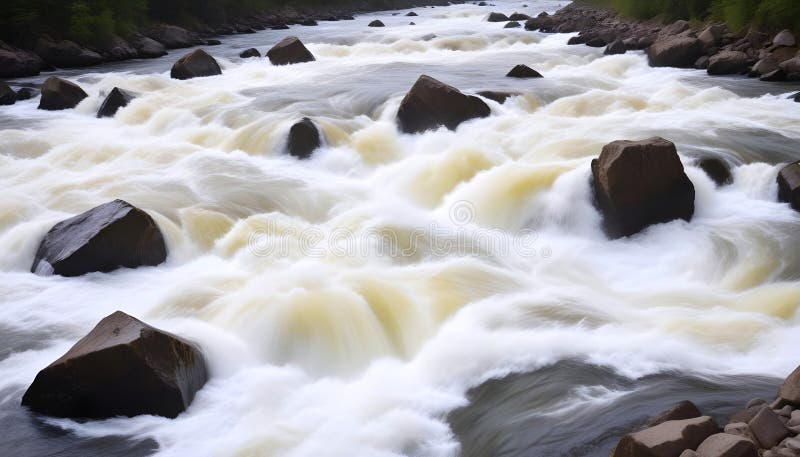Rapid Waterfall Cascading Over Rocks River Environment Nature Motion ...
