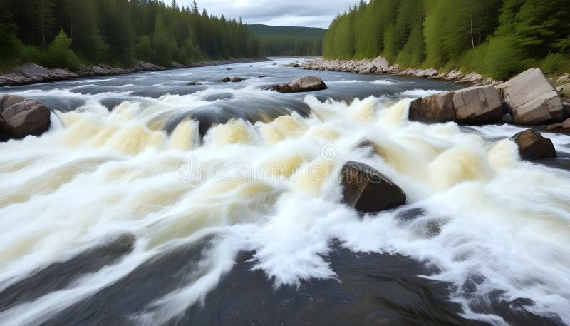 Rapid Waterfall Cascading Over Rocks River Environment Nature Motion ...