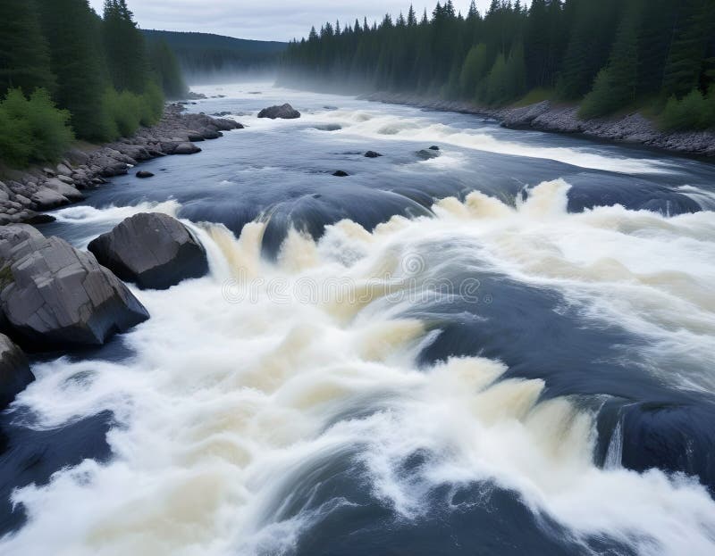 Rapid Waterfall Cascading Over Rocks River Environment Nature Motion ...