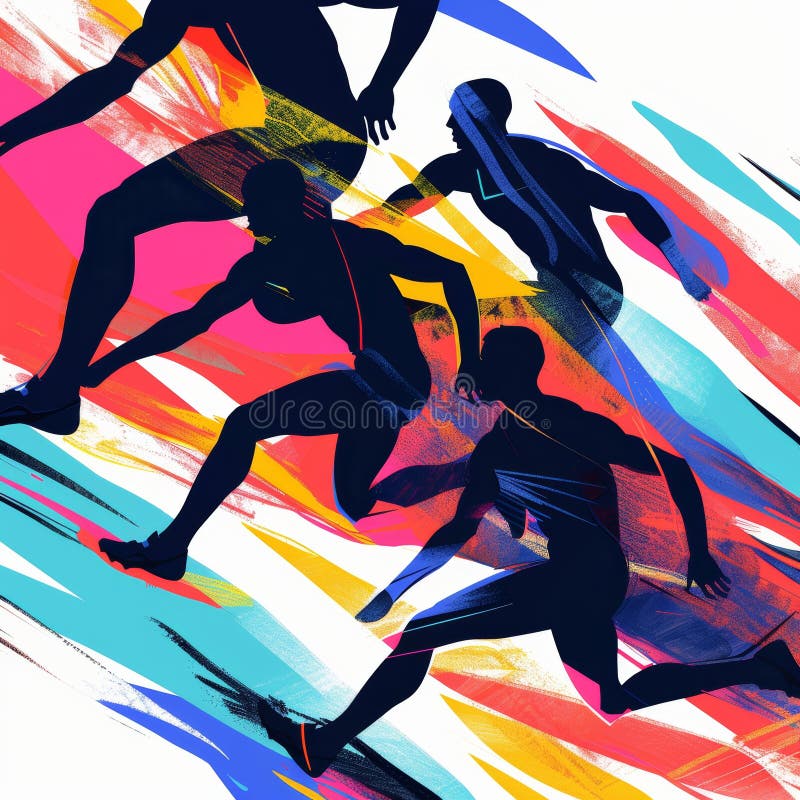 Artistic Representation of Mixed Relay at Tokyo 2020 Olympics Stock ...