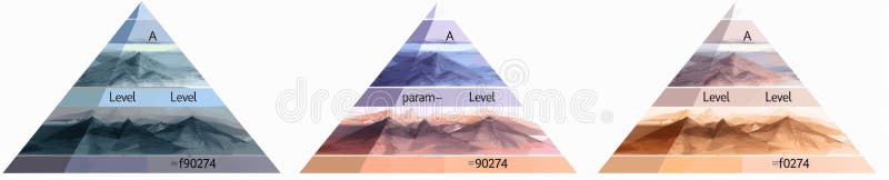 Flat Color Vector Illustrations of Pyramids with Different Levels and ...