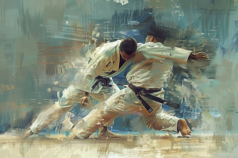 Dynamic Footwork of a Russian Judo Competitor in Action Stock ...
