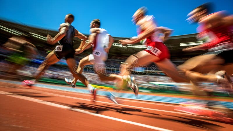 Exciting 4x400m Relay Race with Polish Athletes in Action Stock ...