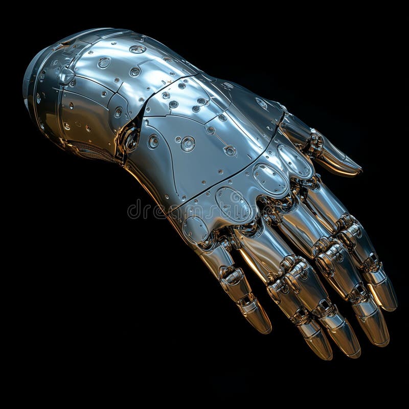 Vertical Robot Arm with Metallic Texture Stock Photo - Image of ...