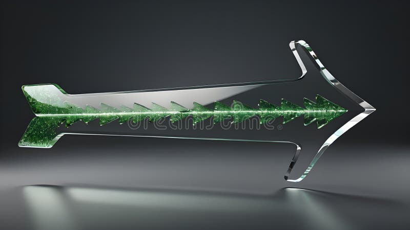 Sleek Modern Glass Green Arrow Transparent Directional Design Clean ...
