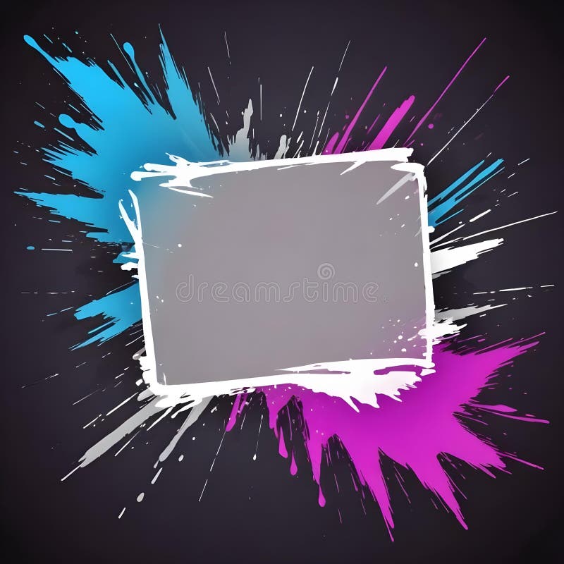 Frame Paint Splash Vinyl Music Album CD Cover Colorful Explosion Stock ...