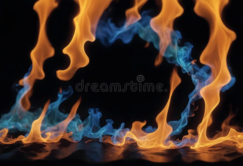 Vibrant Flame Pattern Transitioning from Blue To Orange and Yellow ...