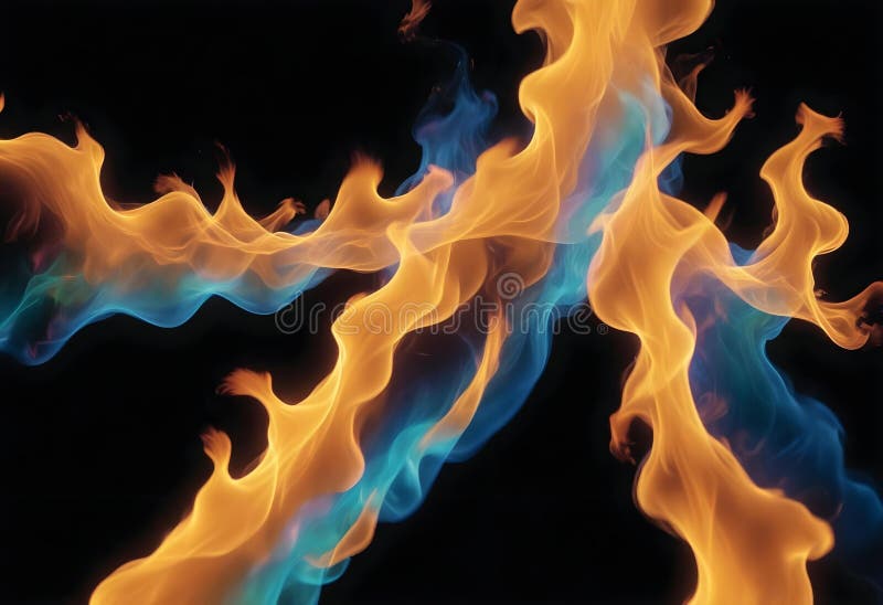 Vibrant Flame Pattern Transitioning from Blue To Orange and Yellow ...