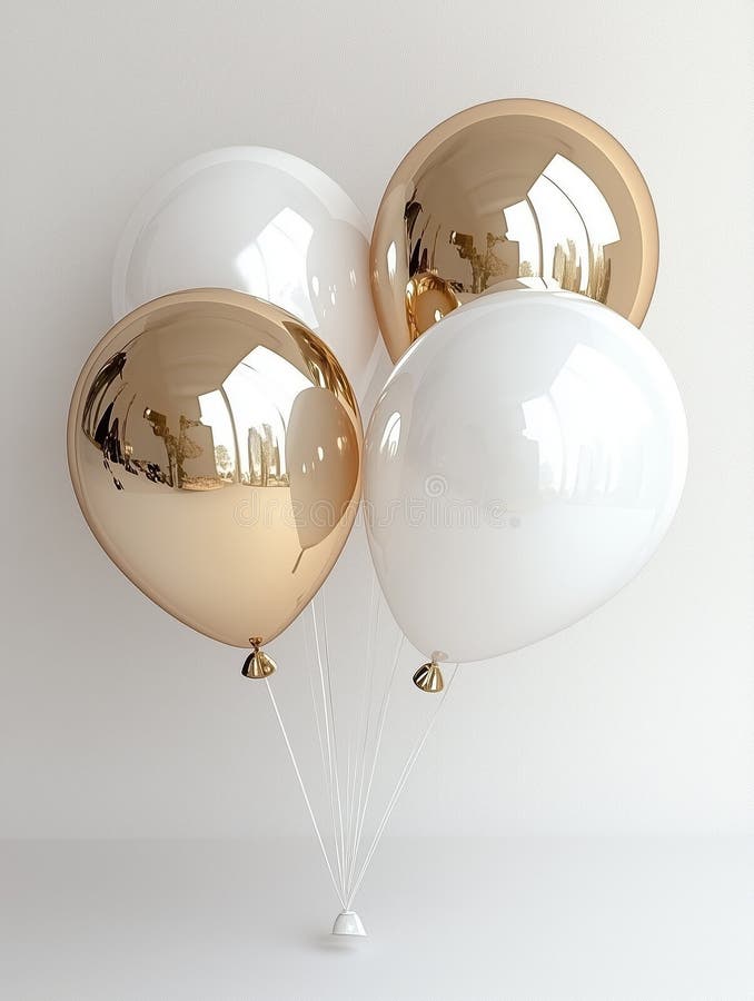 Shiny Party Balloons without Strings Stock Illustration - Illustration ...