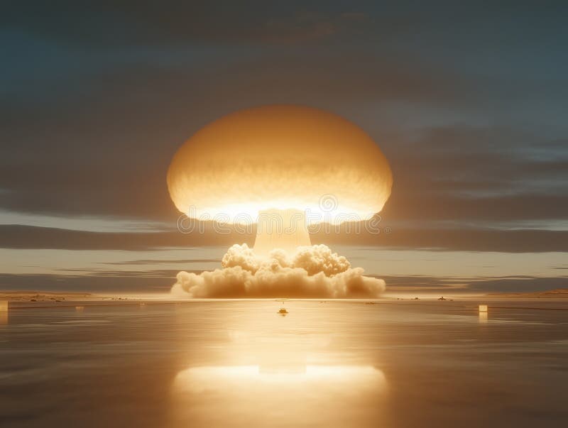 Massive Nuclear Explosion Forming a Mushroom Cloud Stock Illustration ...