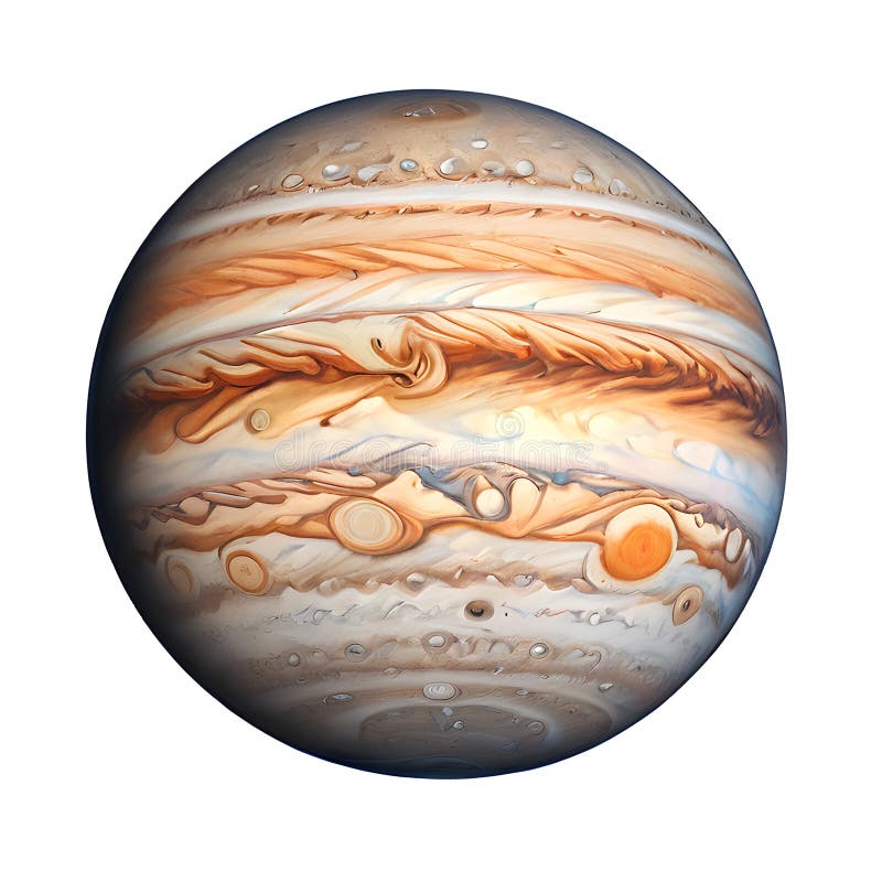 Planet Jupiter with White Background Astronomy Studies Massive Giant ...