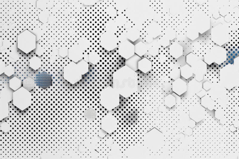 Minimalistic White Hexagonal Dots Texture Background Stock Illustration ...