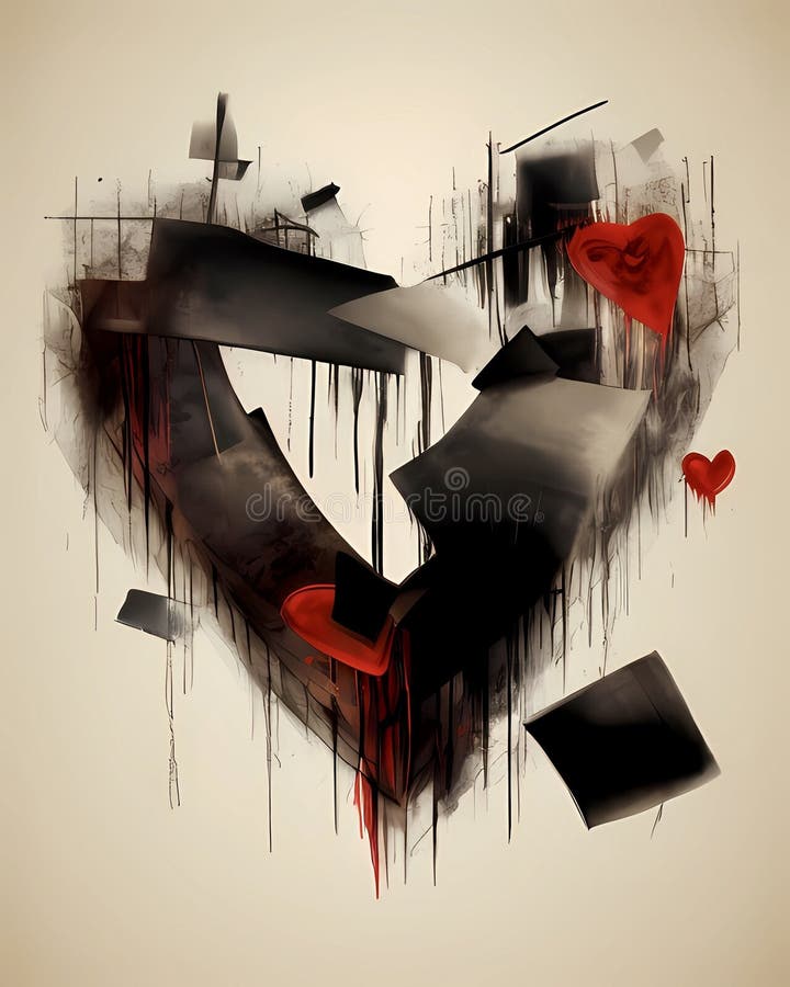 Abstract Expression of Regret for Past Love, Concept Art Stock ...