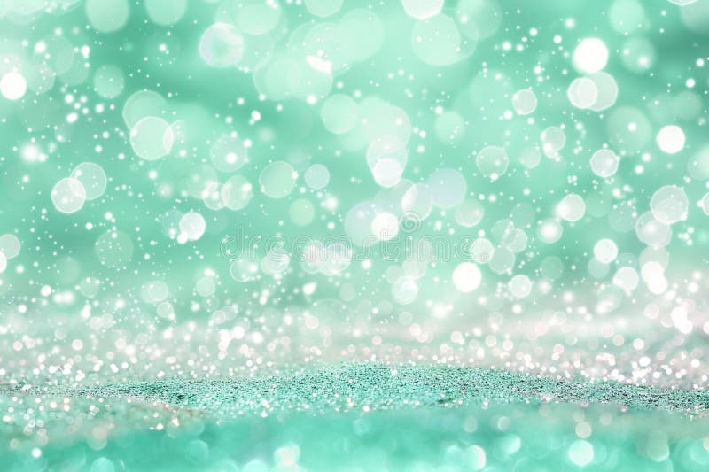 Abstract Glitter Sparkle Light Background with a Cool Mint Green ...