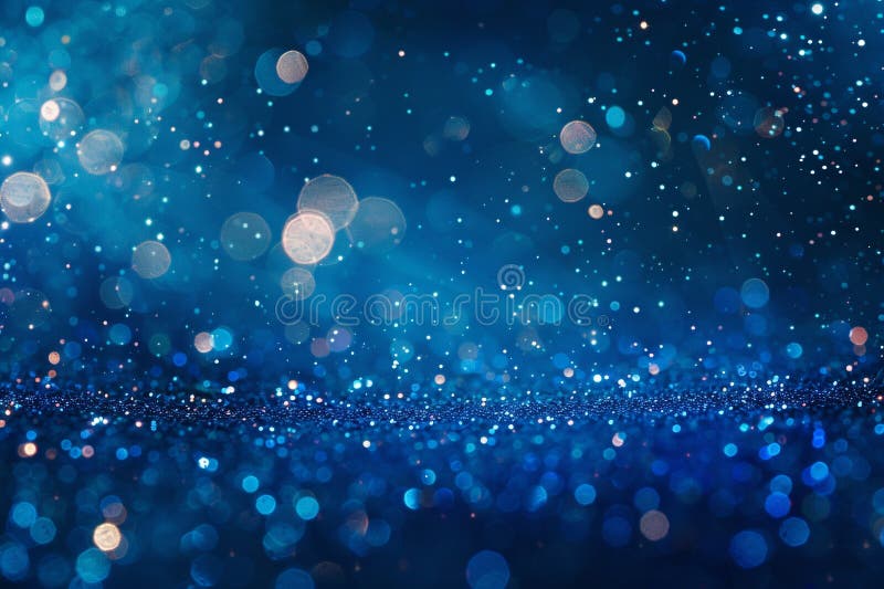 Abstract Glitter Sparkle Light Background with a Deep Sapphire Blue ...