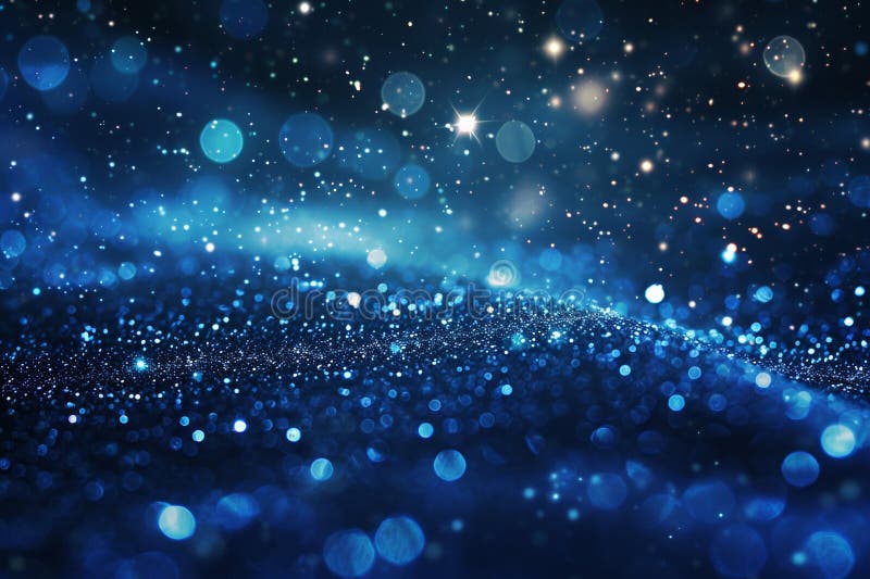 Abstract Glitter Sparkle Light Background with a Deep Sapphire Blue ...