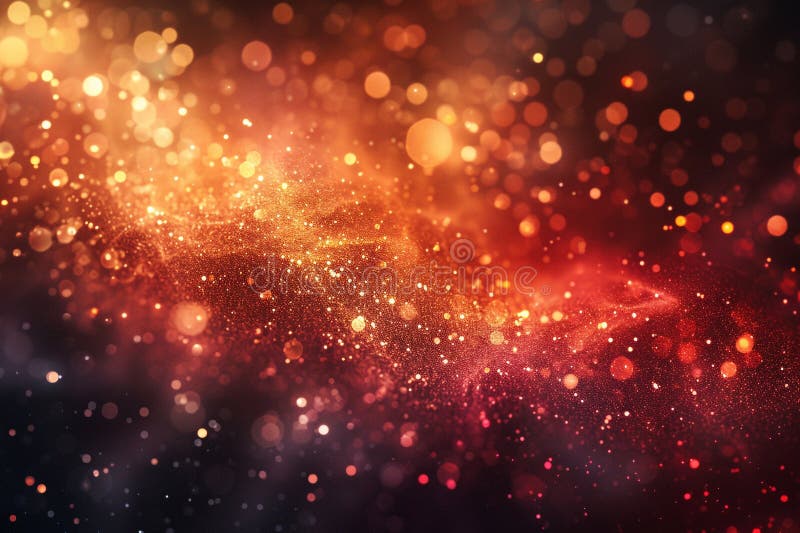Abstract Glitter Sparkle Light Background Featuring a Fiery Red and ...