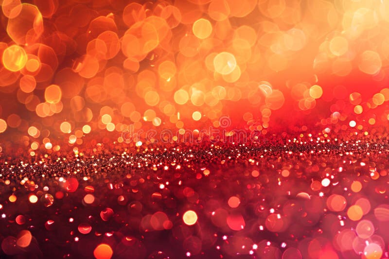 Abstract Glitter Sparkle Light Background with a Fiery Red and Orange ...