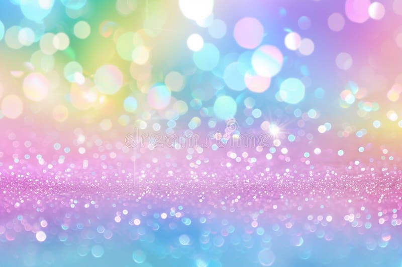 Abstract Glitter Sparkle Light Background with Pastel Rainbow Colors ...