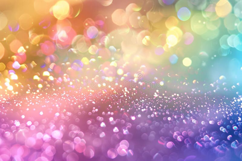 Abstract Glitter Sparkle Light Background with Pastel Rainbow Colors ...