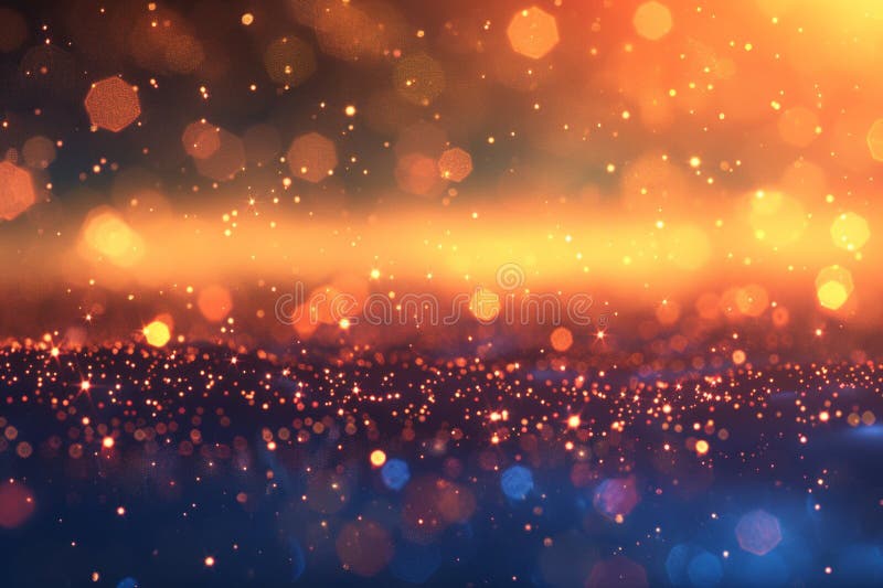 Abstract Glitter Sparkle Light Background with a Warm Sunset Glow Stock ...