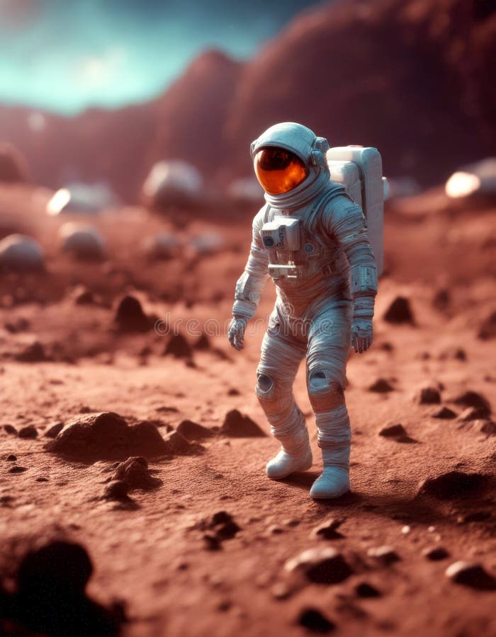 Alien Surface Space Walks Spacesuit Travel Planet Rendering Astronaut ...