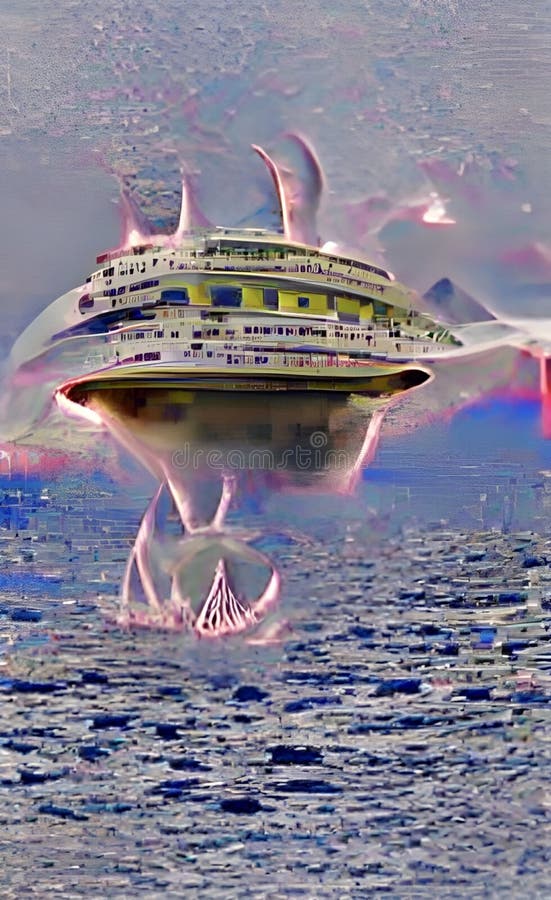 Aliens Land on Earth from Their Ship Stock Illustration - Illustration ...