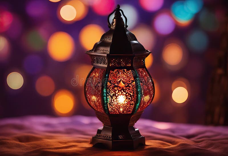 Arabian Lamp with Colorful Background Stock Illustration - Illustration ...