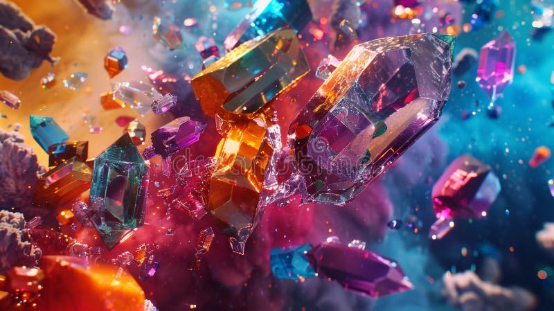 A Beautiful and Dynamic Display of Colorful Stones Creating a Visually ...