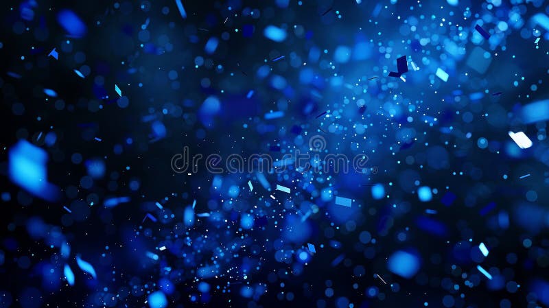 Blue Glow Particles Creating an Abstract Confetti Effect, Scattered ...
