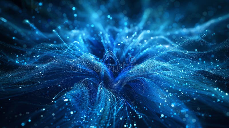 Blue Glow Particles Creating a Dynamic Burst, Capturing the Essence of ...