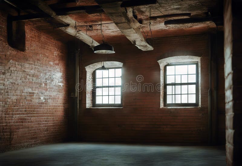 Brick Loft Grunge Interior Apartment Red Weathered Bright Empty Look ...