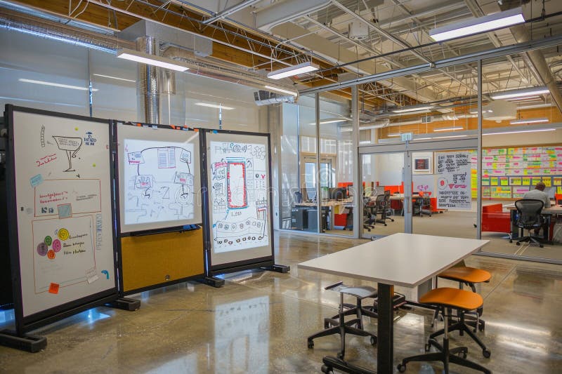 A Collaborative Open Office with Whiteboards and Open Meeting Spaces ...