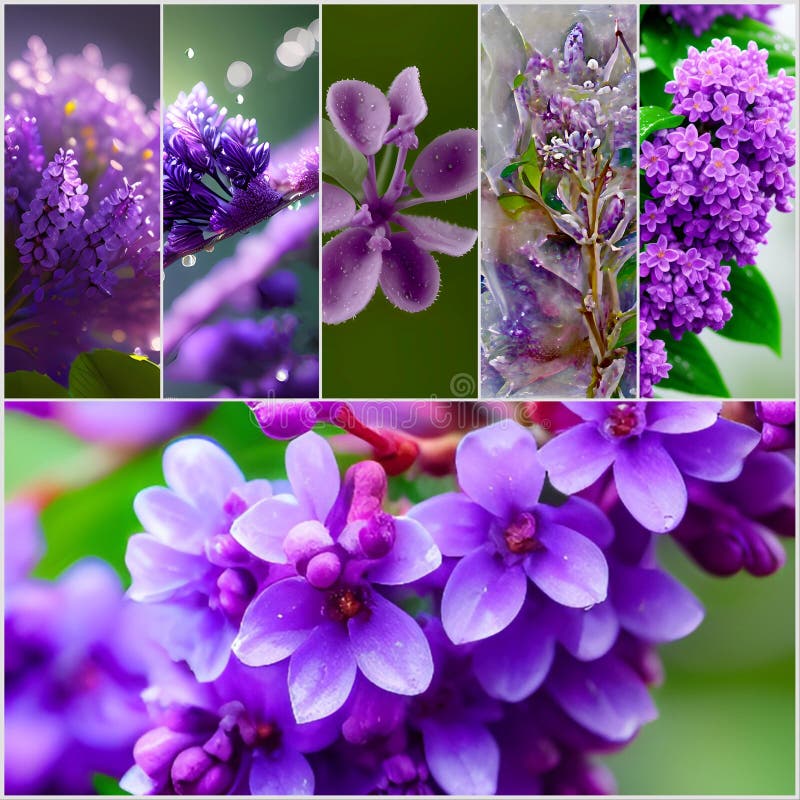Collage of lilacs stock image. Image of expression, concept - 274612197