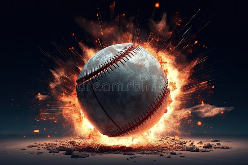 3d Illustration Compositing Effect Explosion Baseball Stock Photo ...
