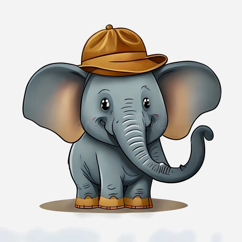 Elephant wearing a hat stock illustration. Illustration of abstract ...