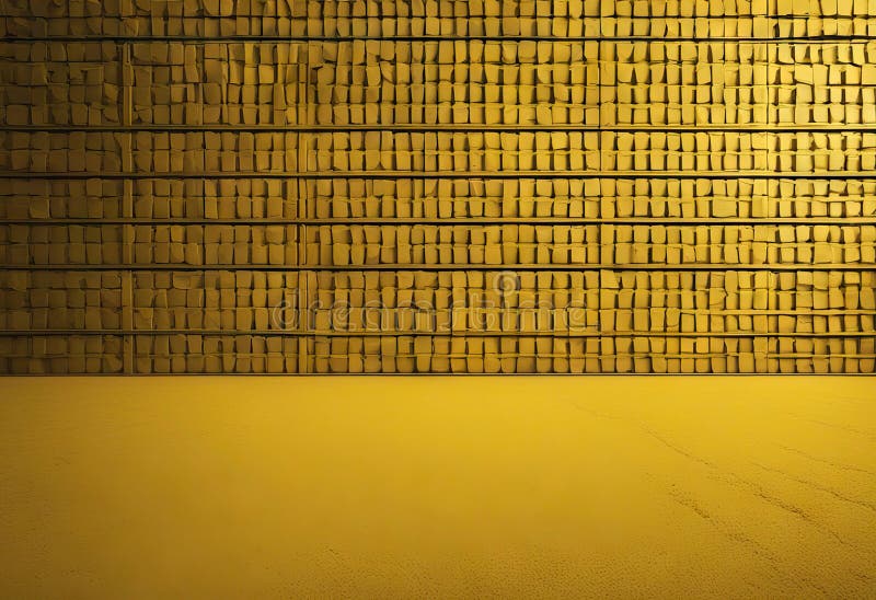 Empty Blank Bright Vibrant Mustard Sunny Yellow Coloured Horizontal ...