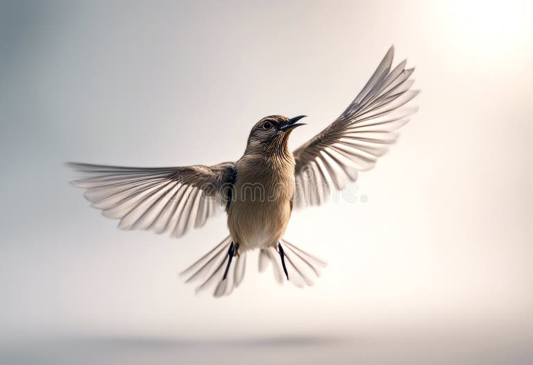 Flutter Spread Tit White Flying Feathers Wide Flyup Single Wing ...