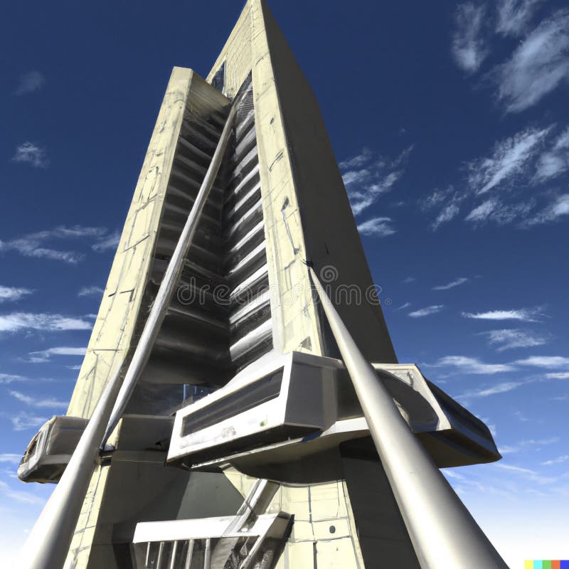 Futuristic Building in Future Stock Illustration - Illustration of ...