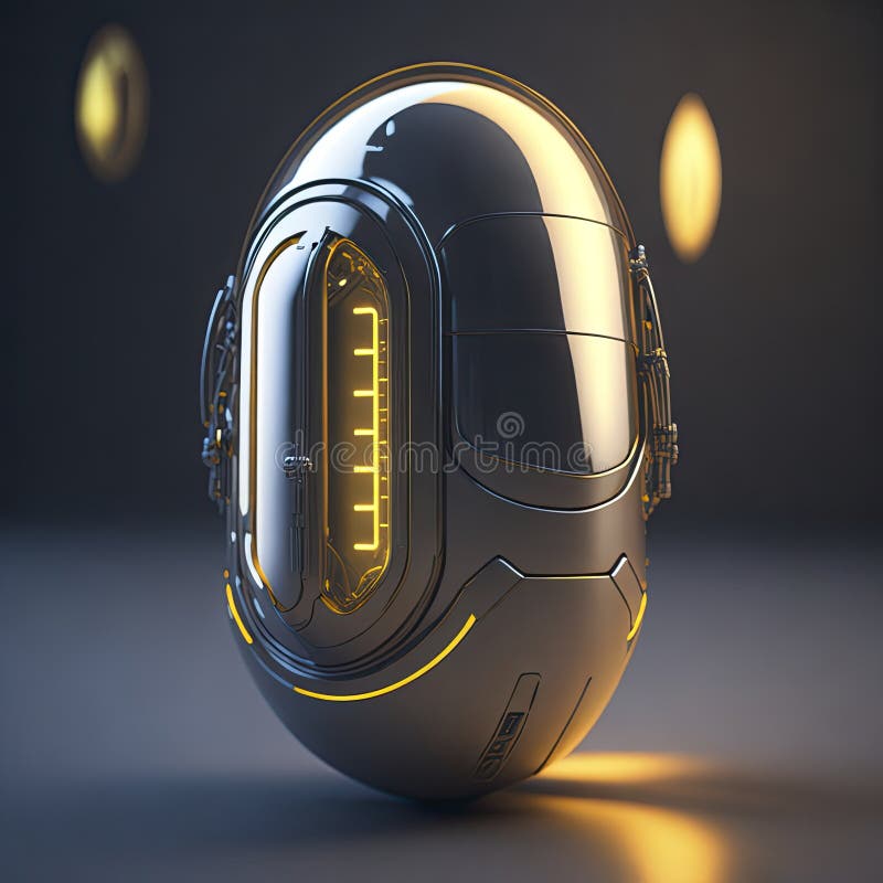 A Futuristic, Metallic Capsule Filled with a Mysterious, Glowing ...